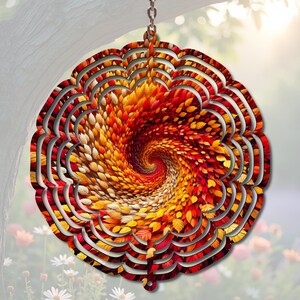 Spinning Fall Leaves Wind Spinner Design Festive Fall Decor Holiday ...