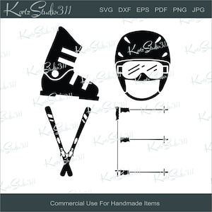 SVG Ski LOVE Instant Download Eps Dxf Cut File for - Etsy
