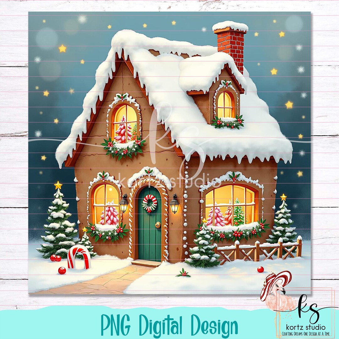 Gingerbread House Digital Design High-quality 300dpi PNG Digital ...