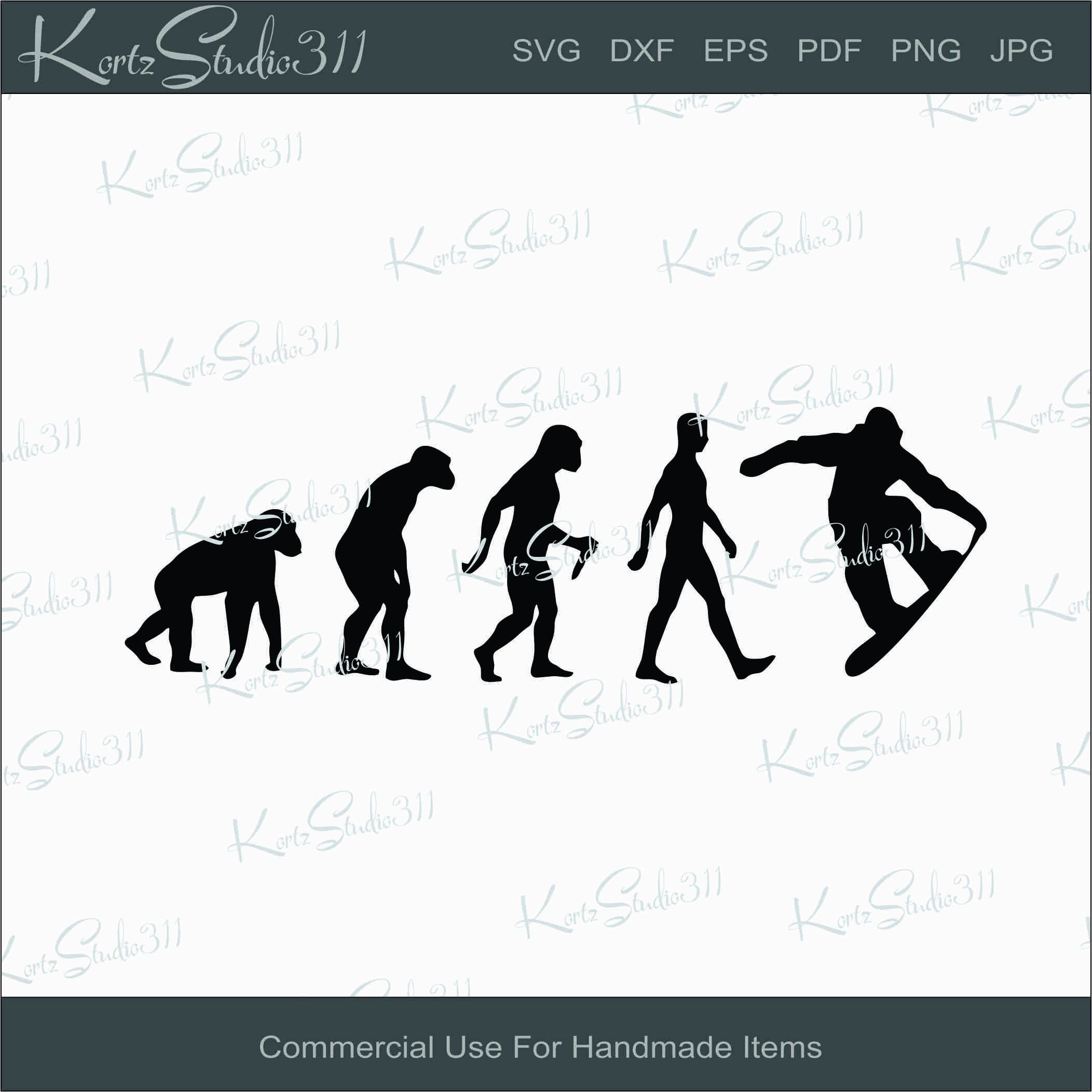 SVG Snowboard Evolution Instant Download eps dxf Cut | Etsy