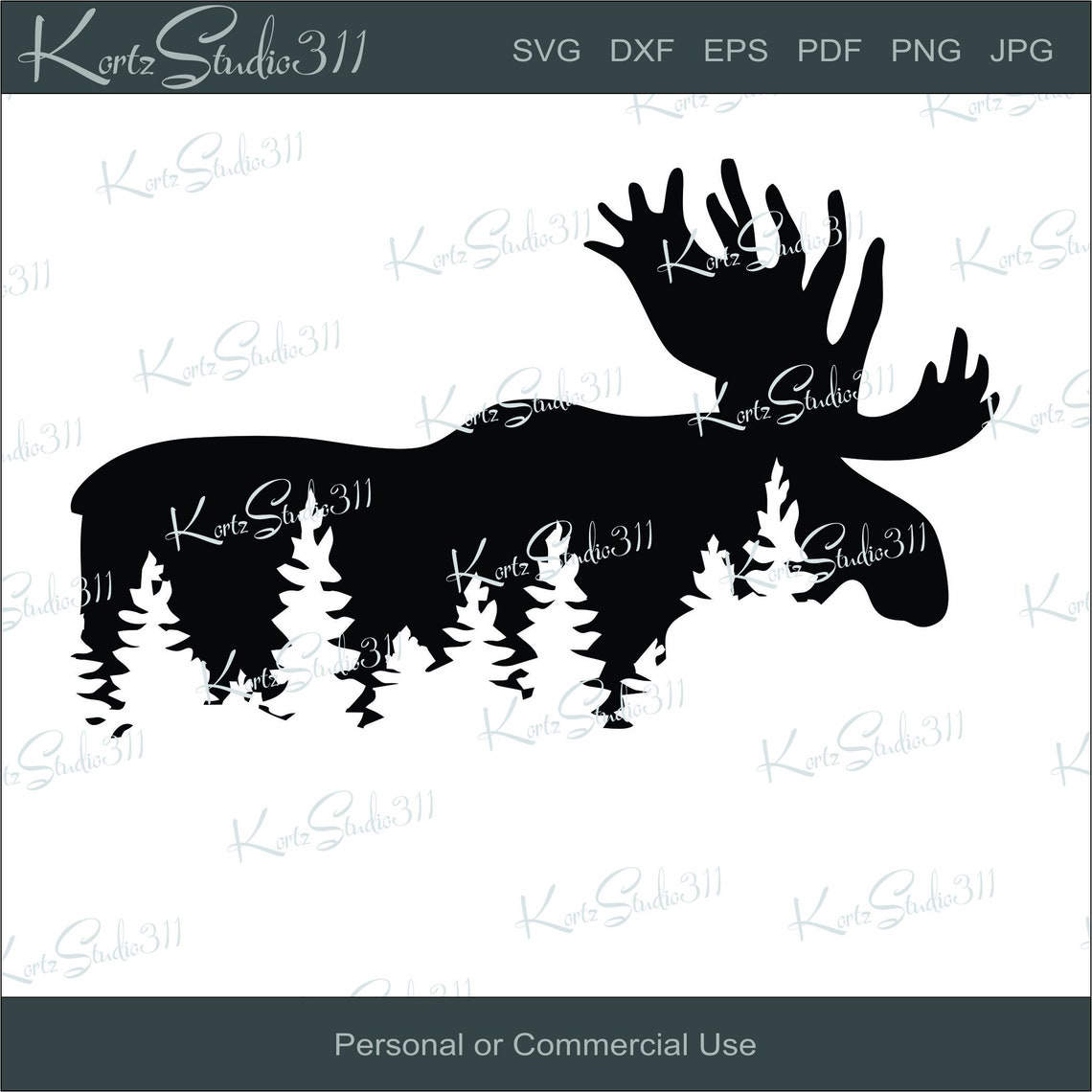 SVG - Moose in the Trees - T-shirt Graphics - Instant Download ...