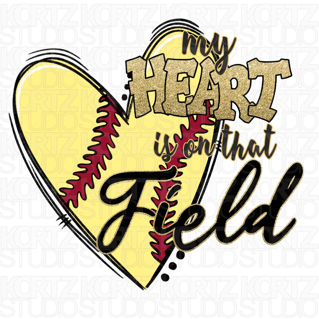 My Heart is on the Field Softball PNG | Digital Download | Softball Mom ...