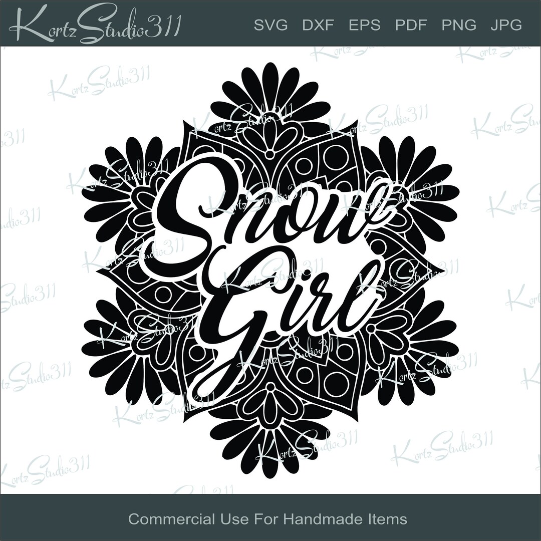 SVG Snow Girl Mandala - Sublimation - Instant Download - Cut File - for ...