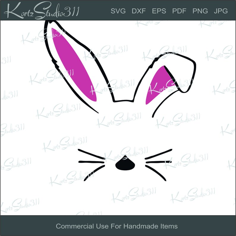 SVG Bunny Rabbit Face Instant Download Cut File for - Etsy