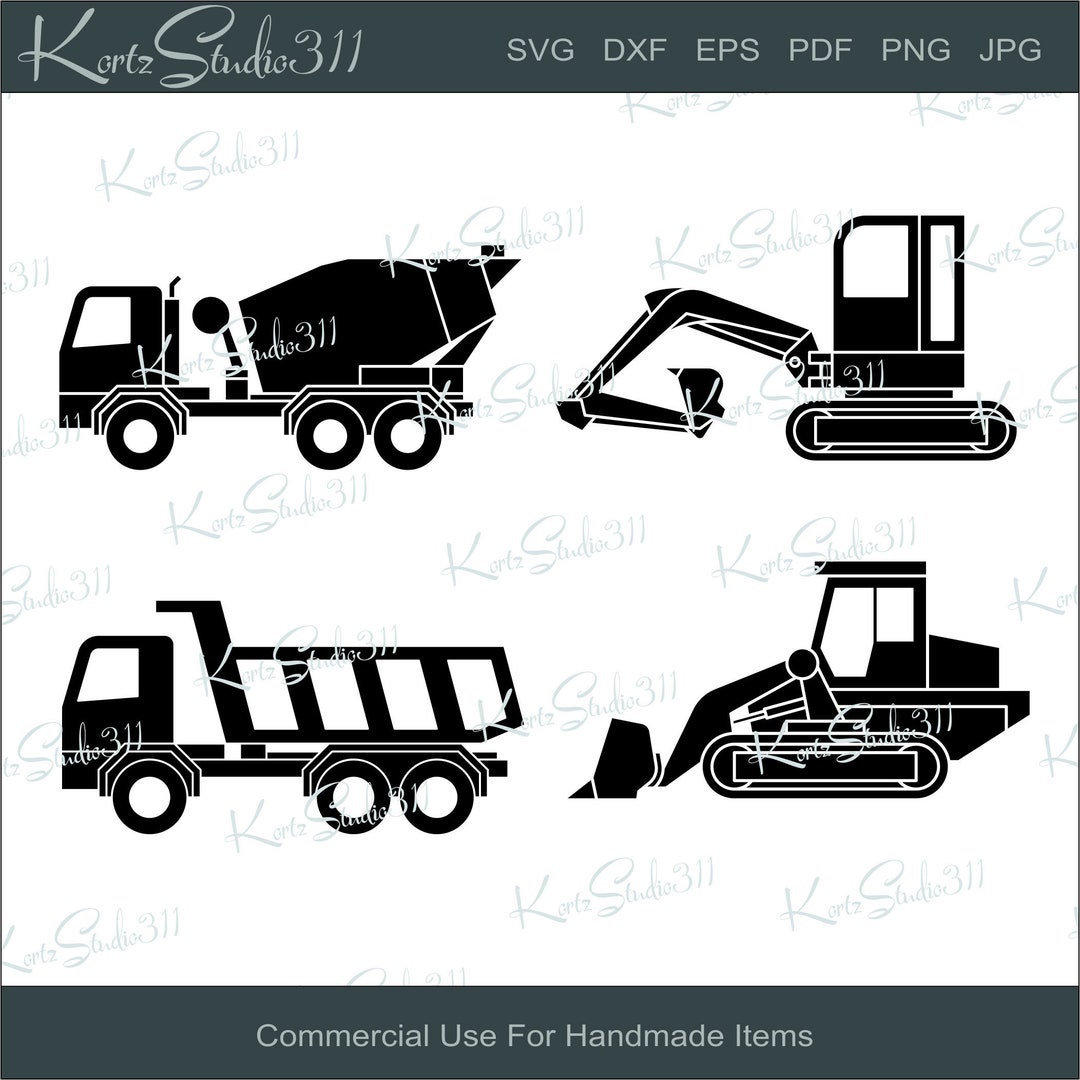 SVG Bundle - Construction Vehicles - SVG - Instant Download - Eps - Dxf ...