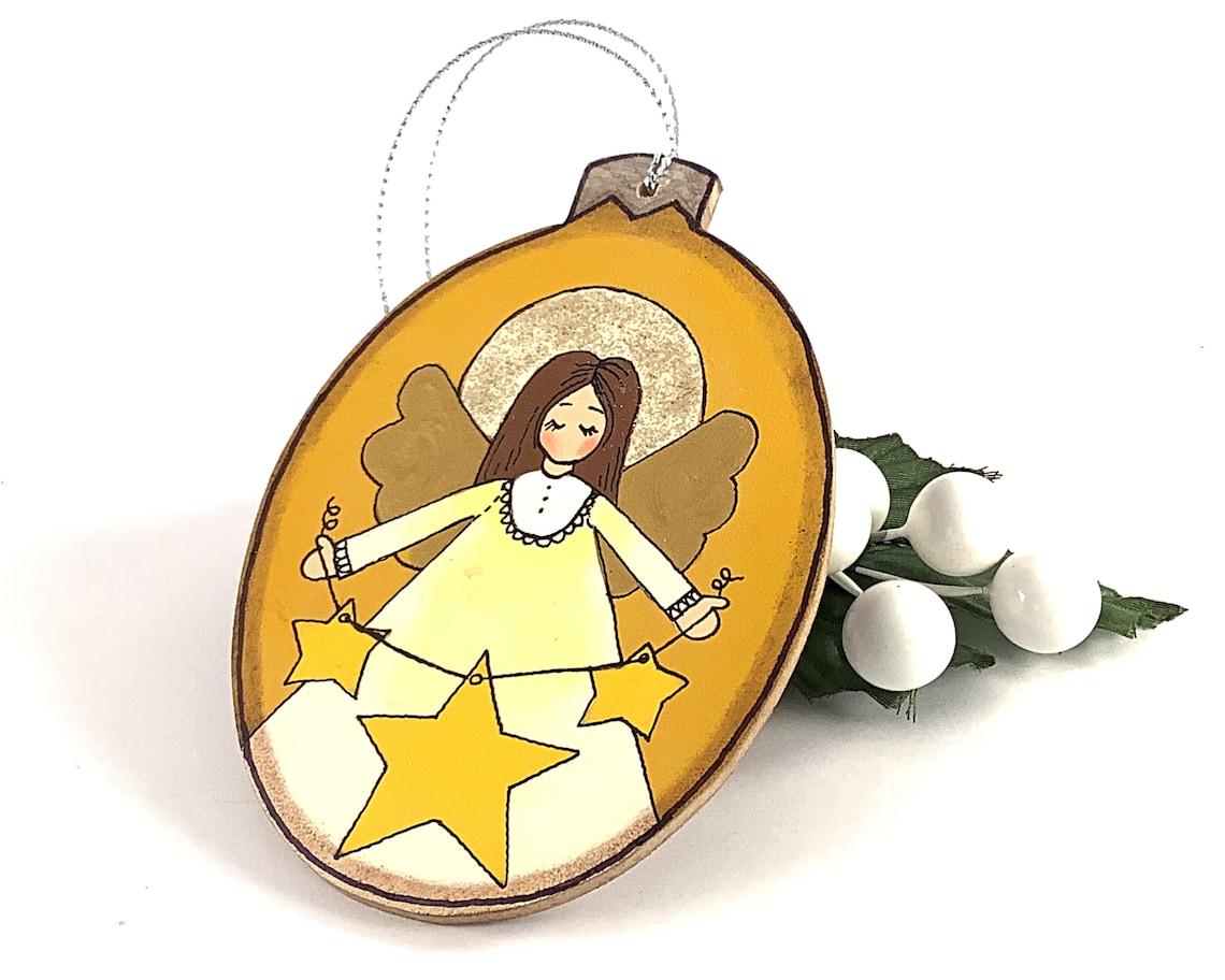 Angel ornament Christmas angel Nativity star decor and | Etsy