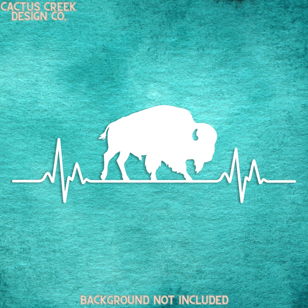Buffalo Heartbeat Decal | Western | Vinyl Decal - Etsy