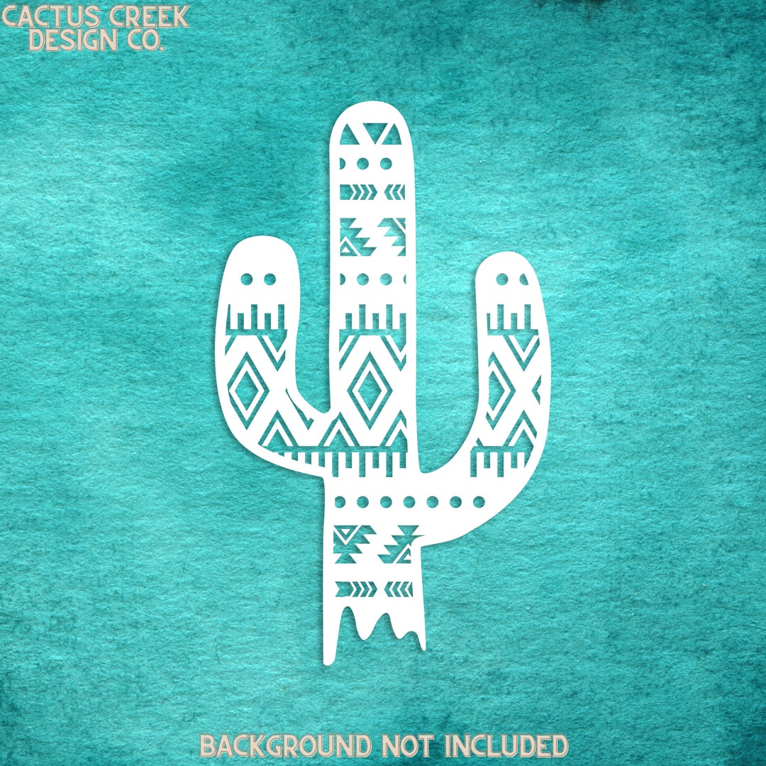 Aztec Cactus Decal | Desert | Cacti | Western | Vinyl Decal - Etsy