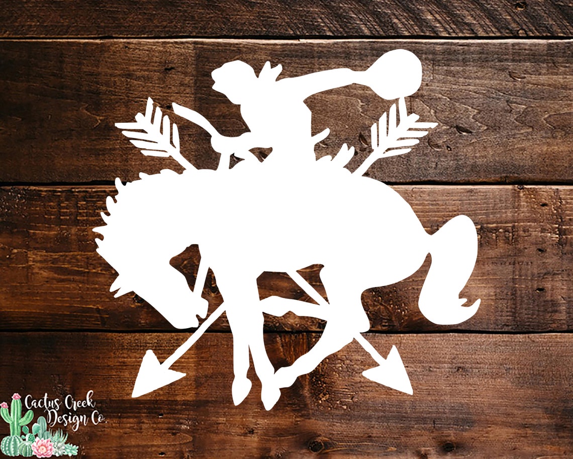 Bucking Horse Decal Bronc Riding Bronc Rodeo Decal Car | Etsy
