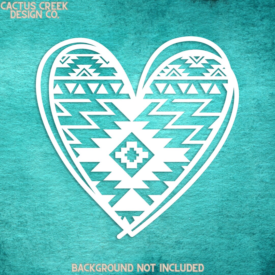 Aztec Heart Decal Western Vinyl Decal - Etsy