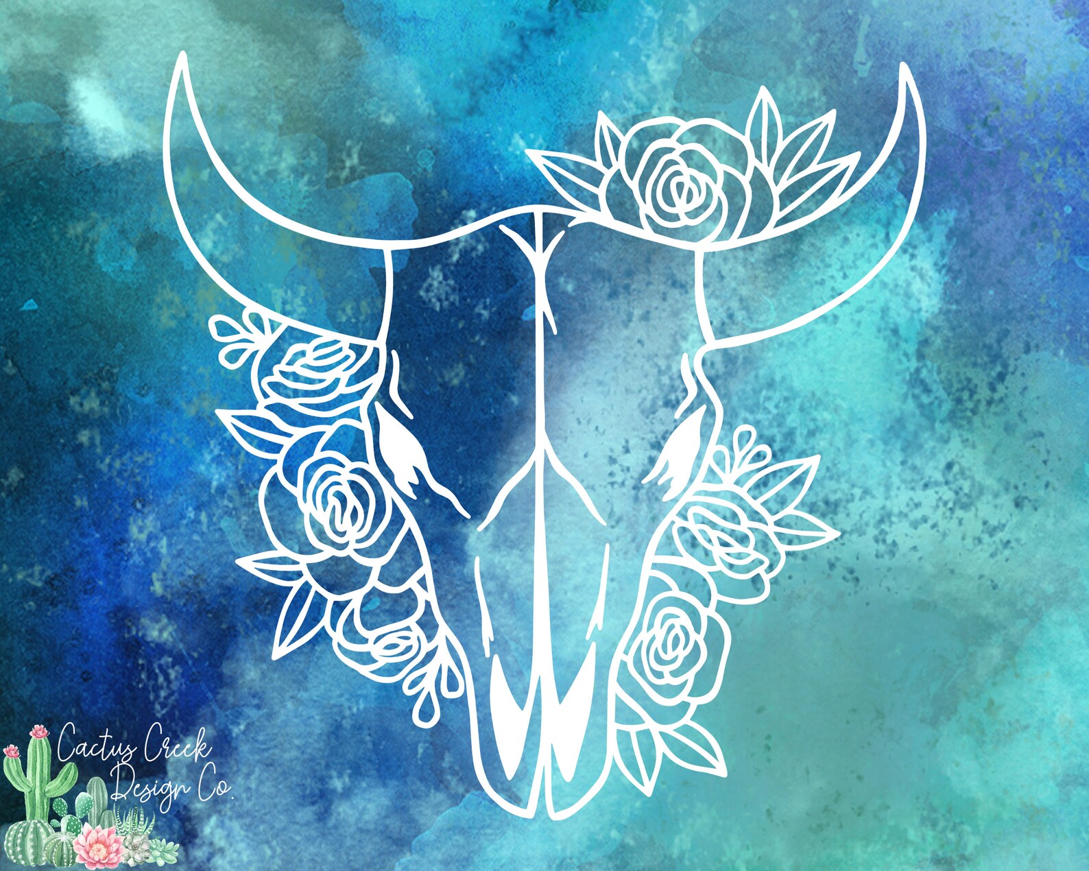 Floral Bull Skull Decal Bull Skull Decal Steerhead Decal - Etsy