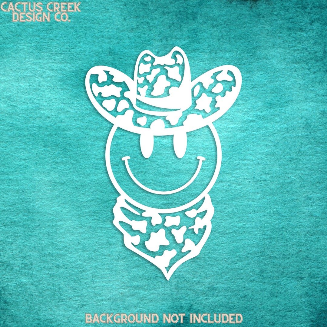 Cowboy Smiley Decal | Smiley Face | Western Smiley | Cowgirl | Vinyl ...