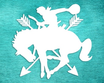 Saddle Bronc Rider Rodeo Cowboy Horse Vinyl Decal Free Shipping 2 - Etsy