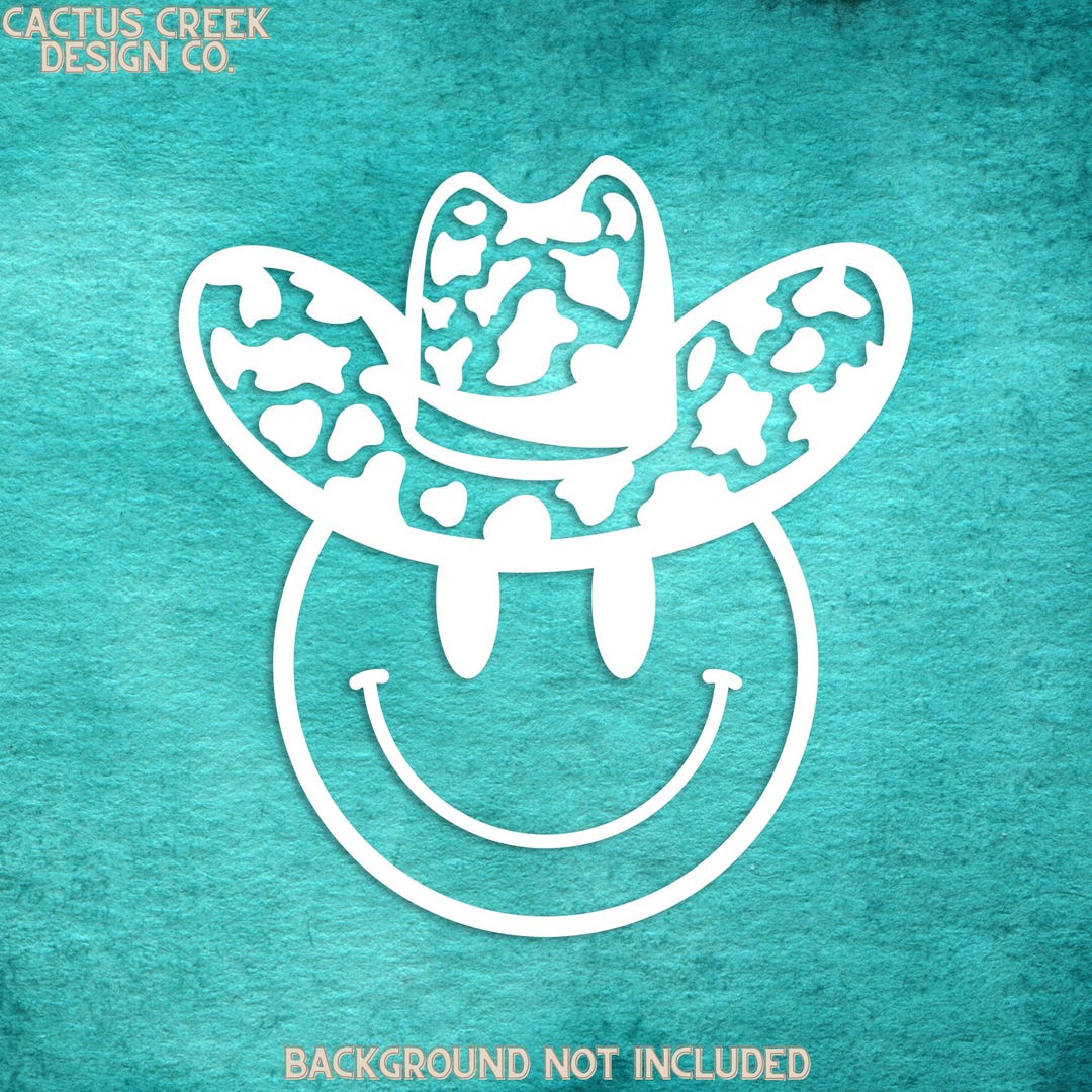Cowboy Smiley Decal | Smiley Face | Western Smiley | Cowgirl | Vinyl ...