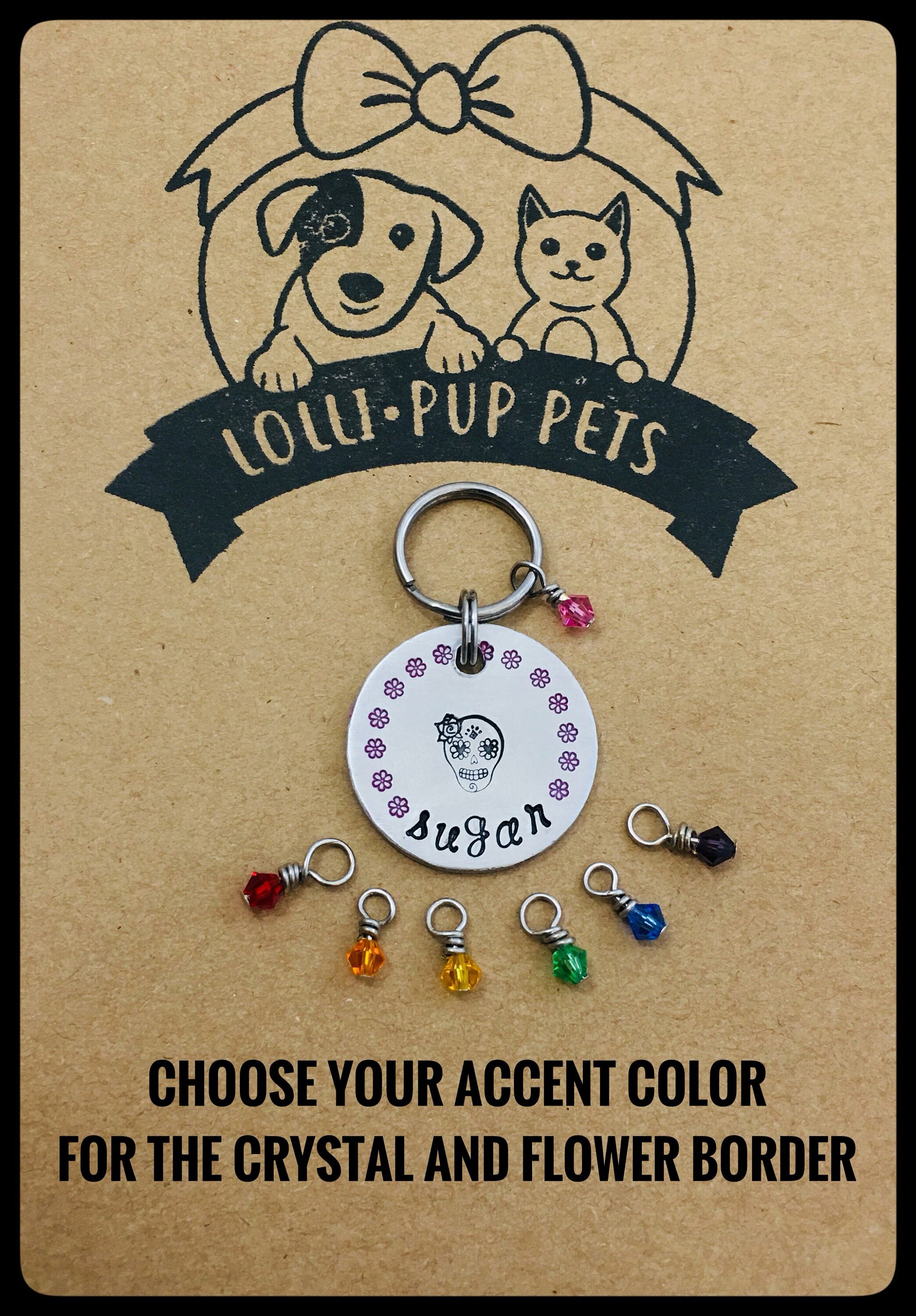 Sugar Skull Pet Id Tag Sugar Skull Dog Tag Sugar Skull Cat - Etsy