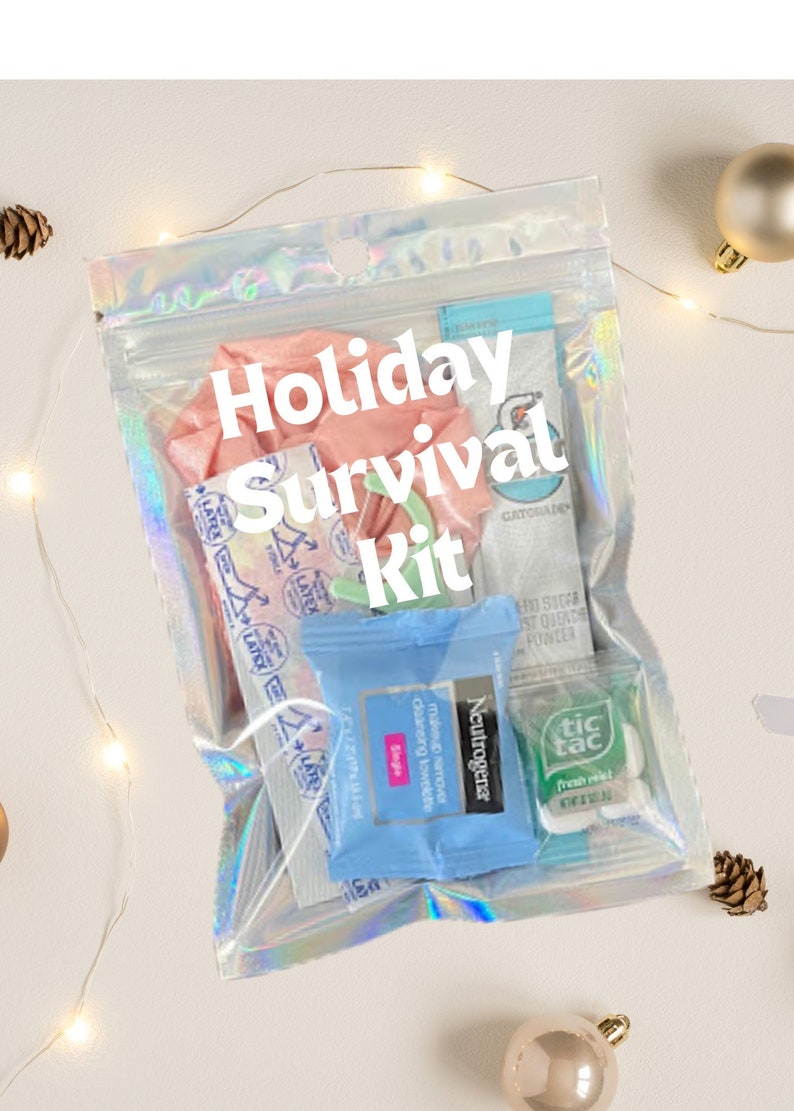 Holiday Survival Kit Holiday Hangover Kit Christmas - Etsy