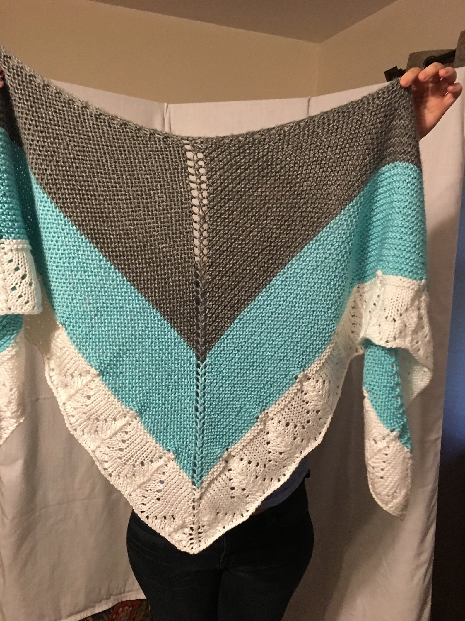 Hand Knitted Shawl - Etsy