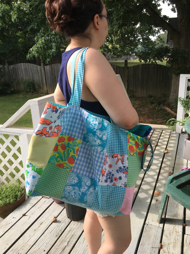 Patchwork Tote Bag - Etsy
