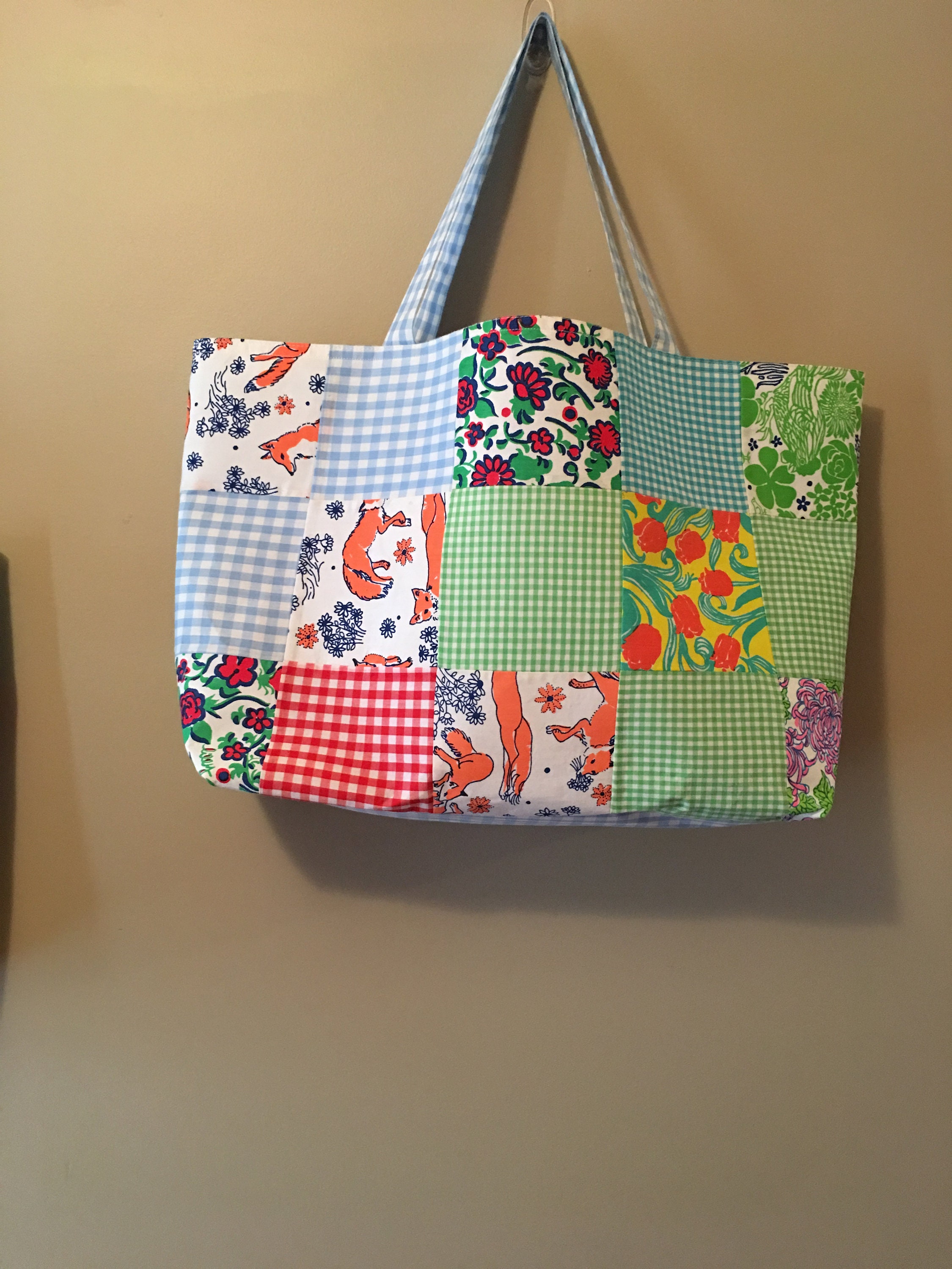 Patchwork Tote Bag - Etsy
