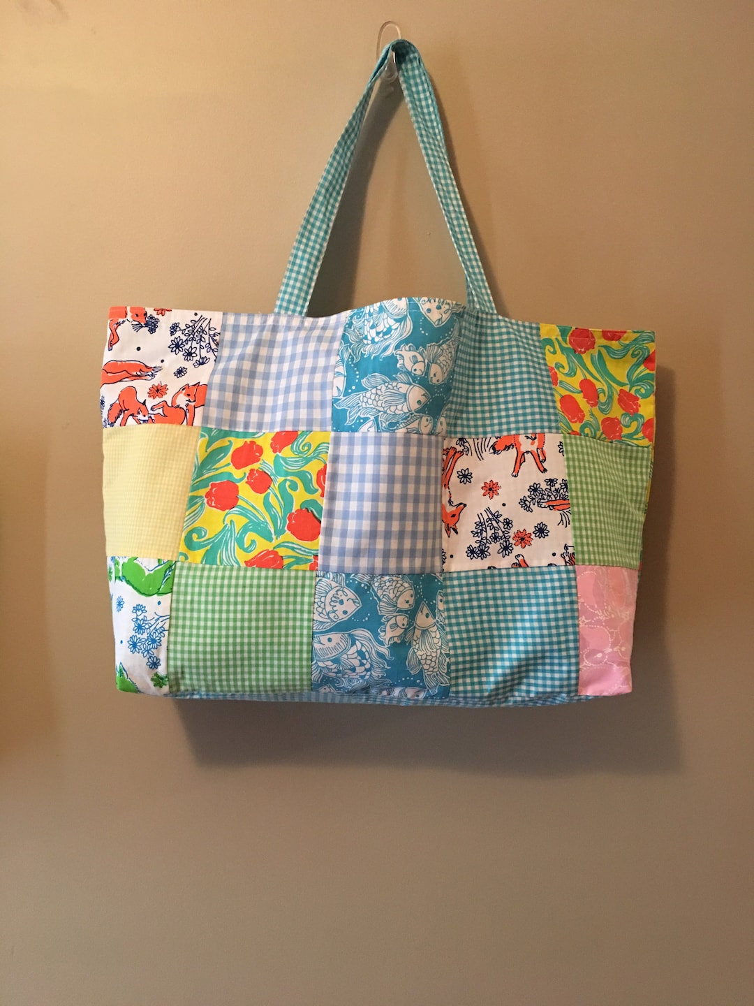 Patchwork Tote Bag - Etsy