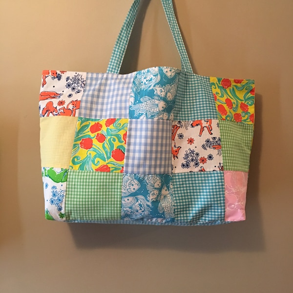 Patchwork Tote Bag - Etsy
