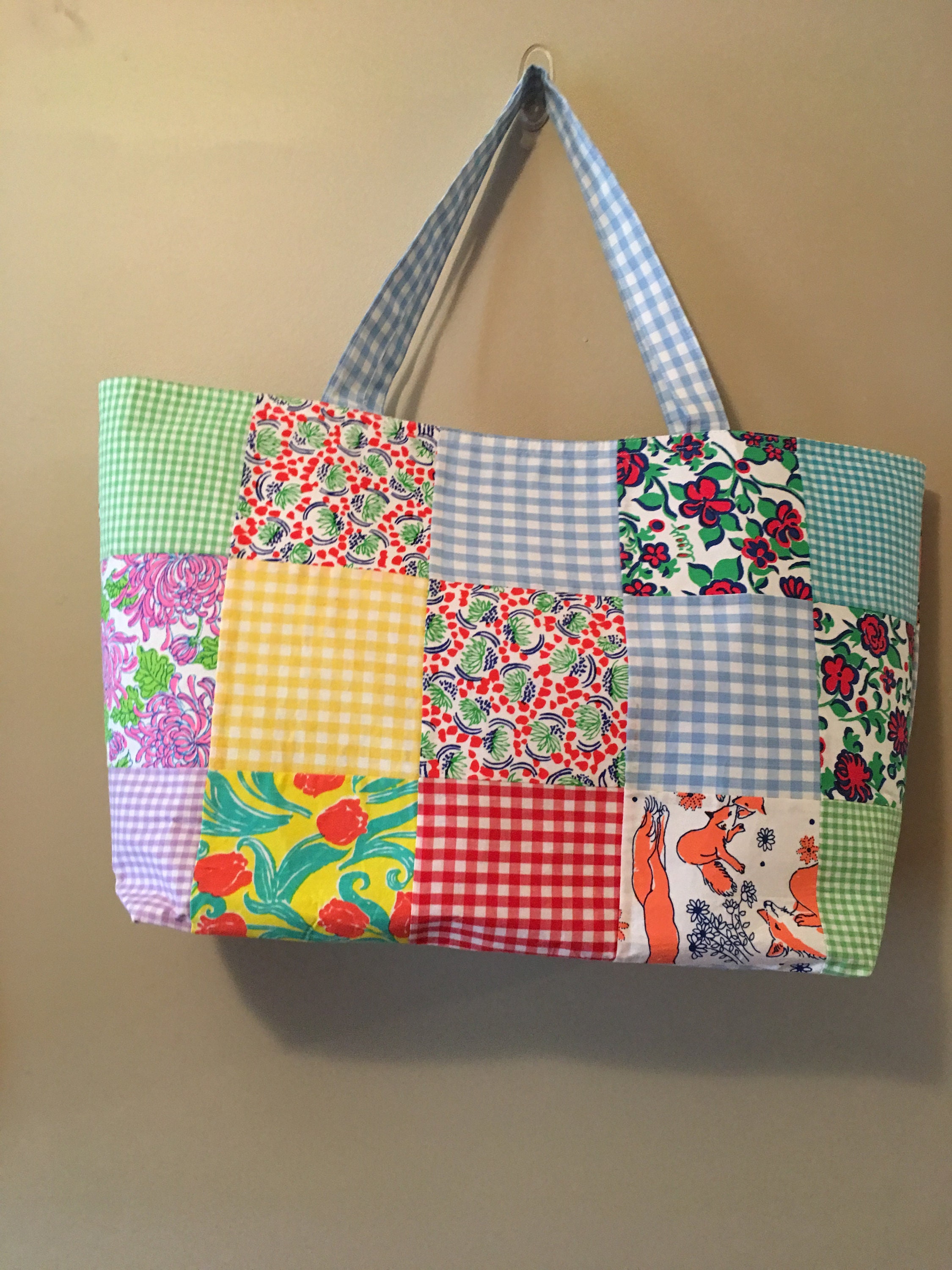 Patchwork Tote Bag - Etsy