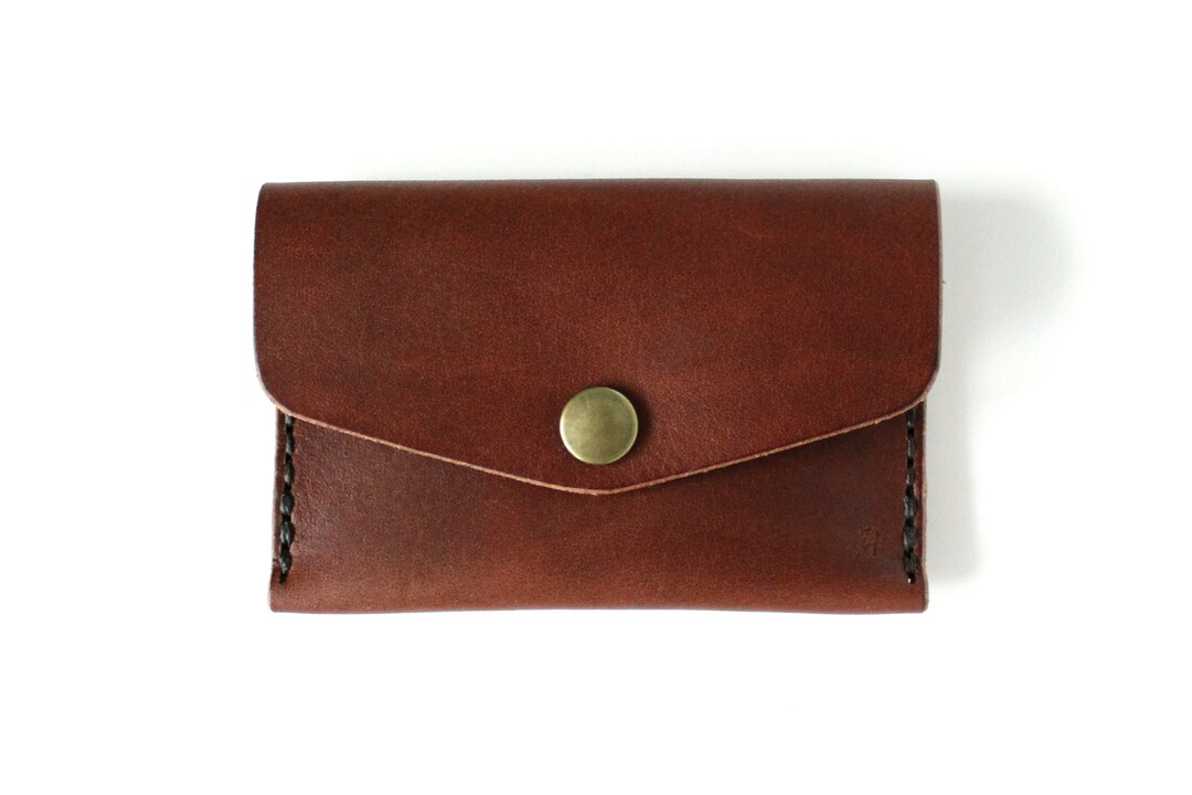 Basic Wallet in Brown Leather for Cards and Cash - Etsy