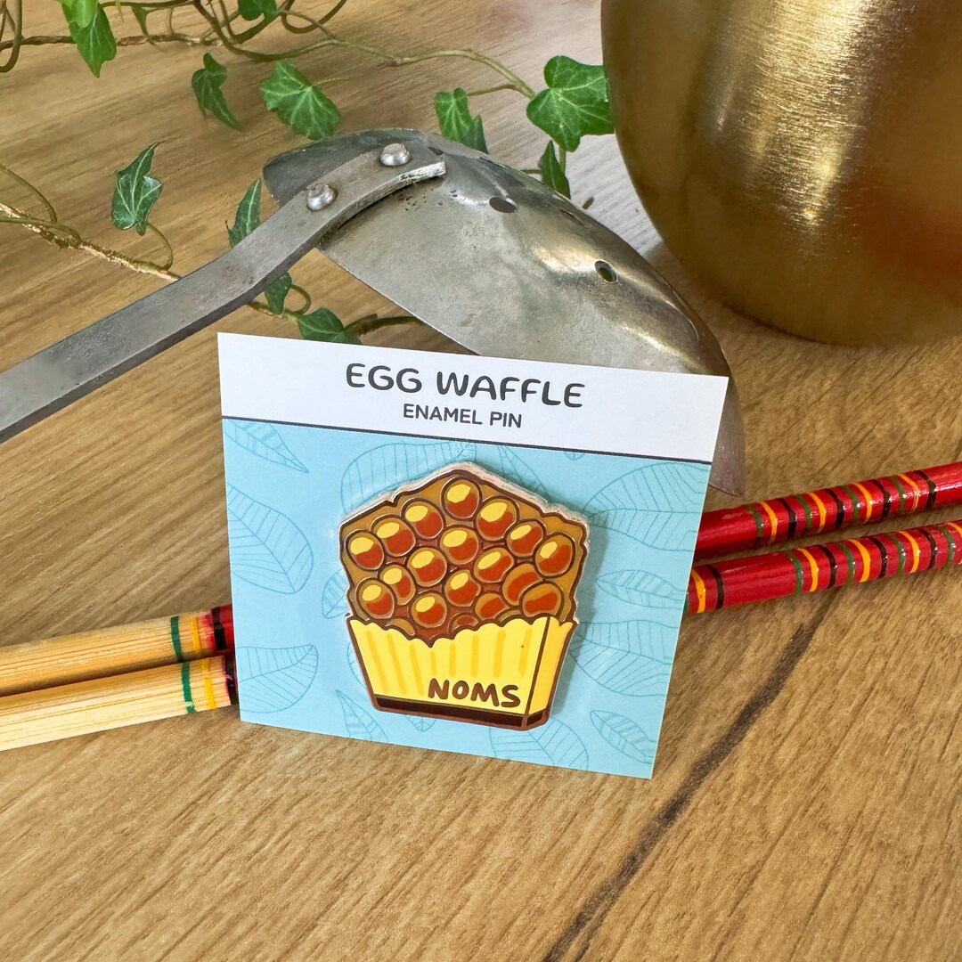 Egg Waffle Enamel Pin - Etsy
