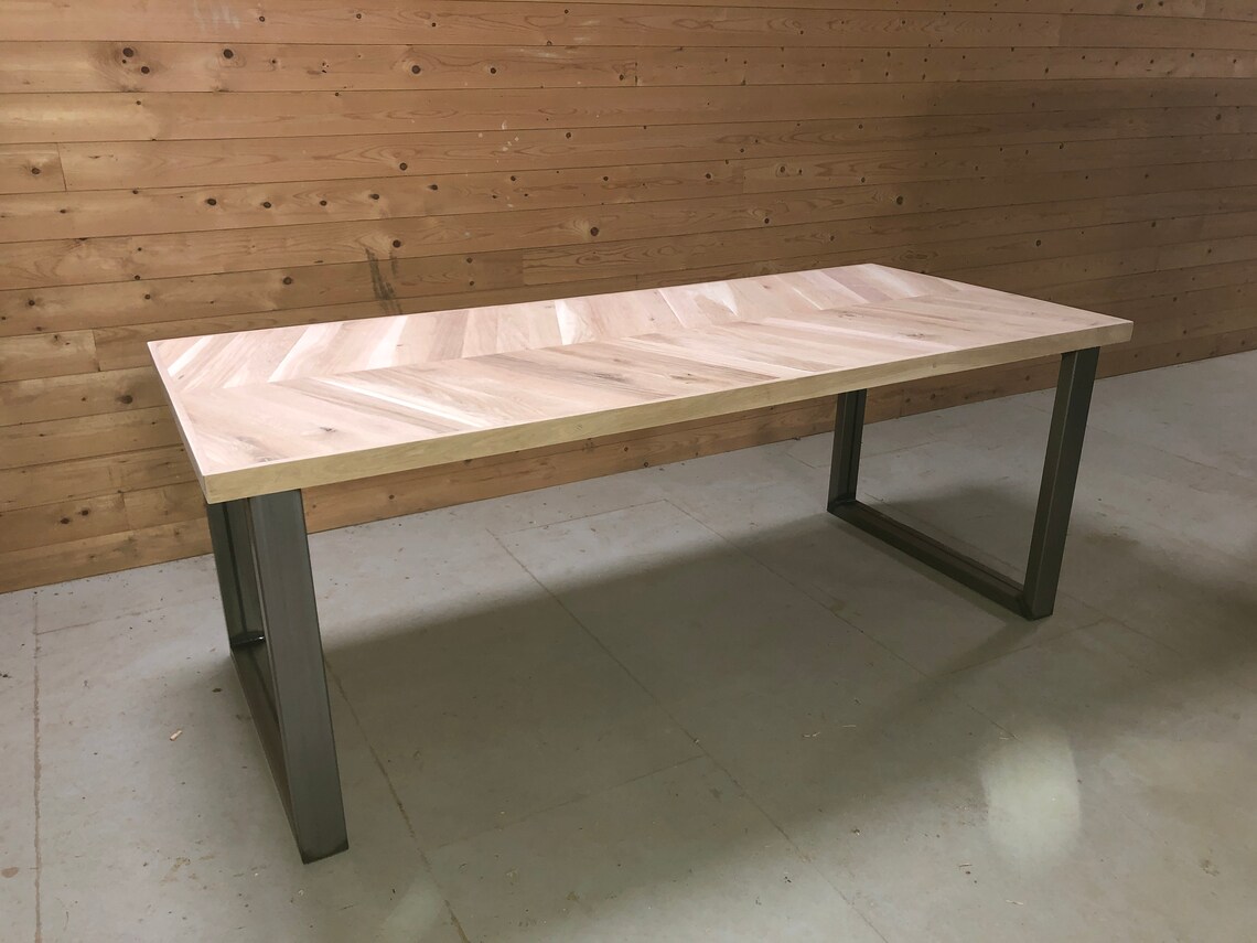 Parquet / Chevron Dining Table Solid Oak Made to Measure / - Etsy
