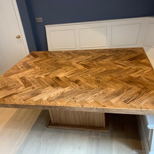 Solid Oak Herringbone Dining Table Large Rectangular - Etsy UK