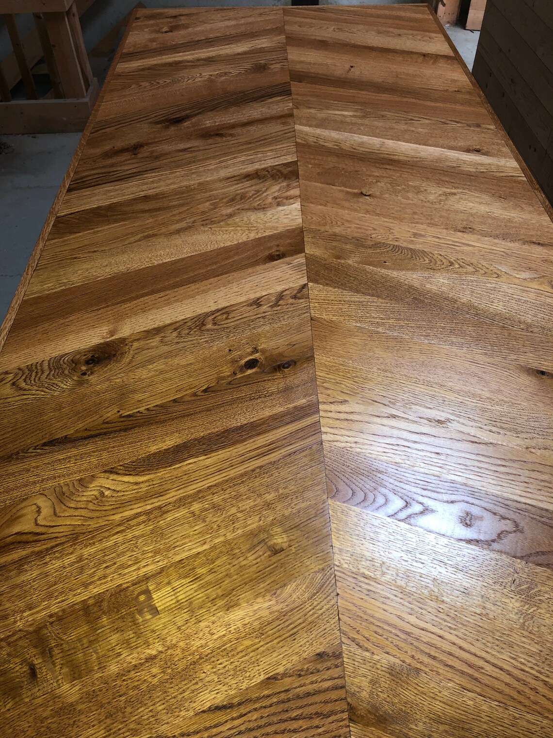 Parquet / Chevron Dining Table Solid Oak Made to Measure / - Etsy