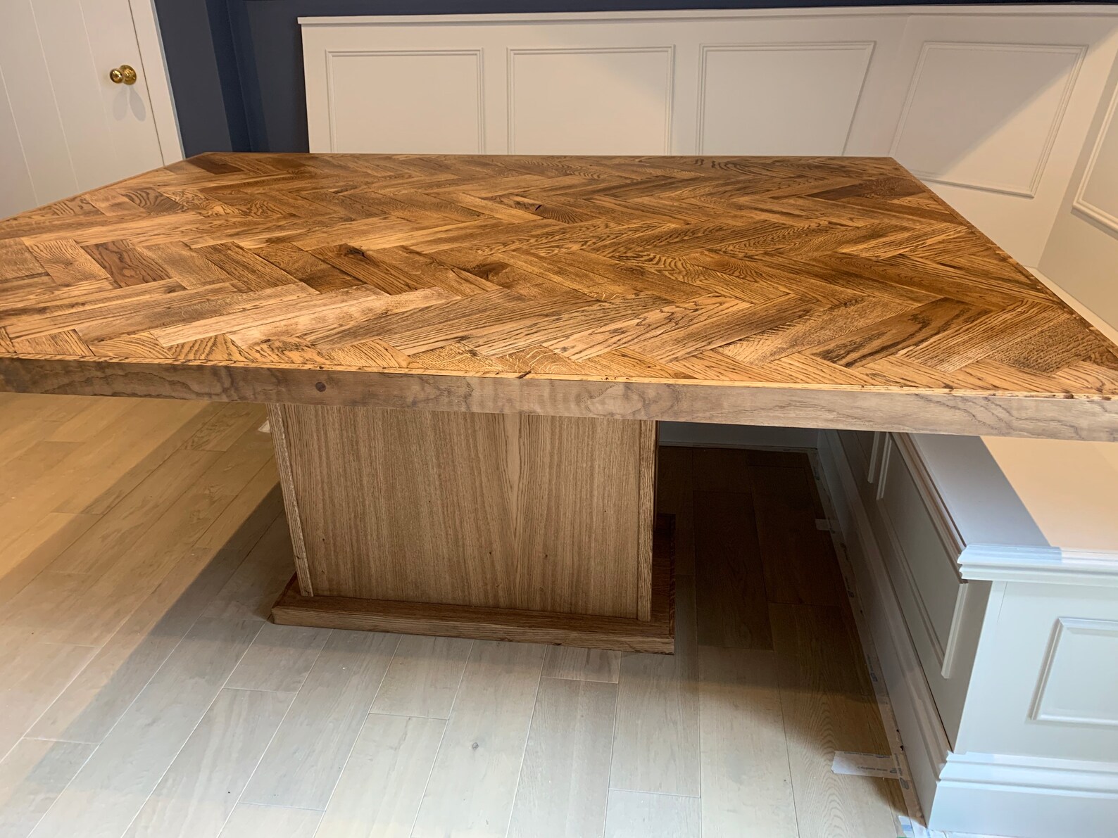 Solid Oak Herringbone Dining Table Large Rectangular - Etsy UK