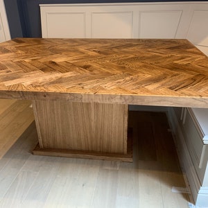 Solid Oak Herringbone Dining Table Large Rectangular - Etsy UK
