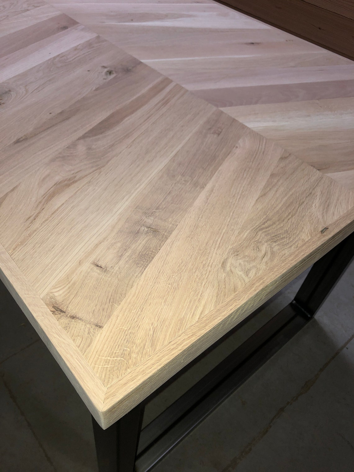 Parquet / Chevron Dining Table Solid Oak Made to Measure / - Etsy