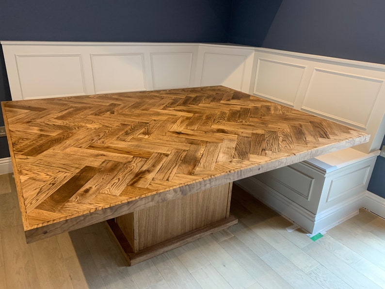 Solid Oak Herringbone Dining Table Large | Etsy UK