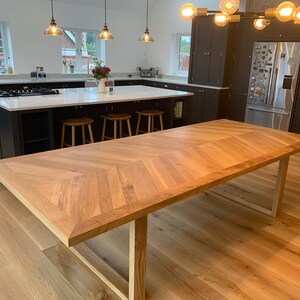 Handmade Table Chevron Design Oak Parquet With Wide Border Made to ...
