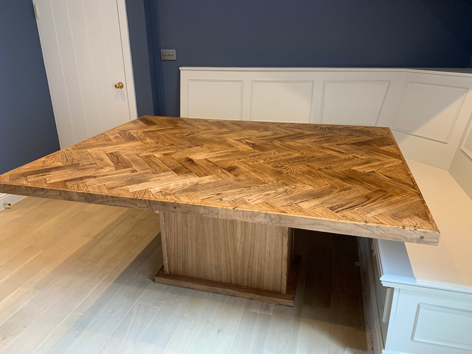 Solid Oak Herringbone Dining Table Large Rectangular - Etsy UK