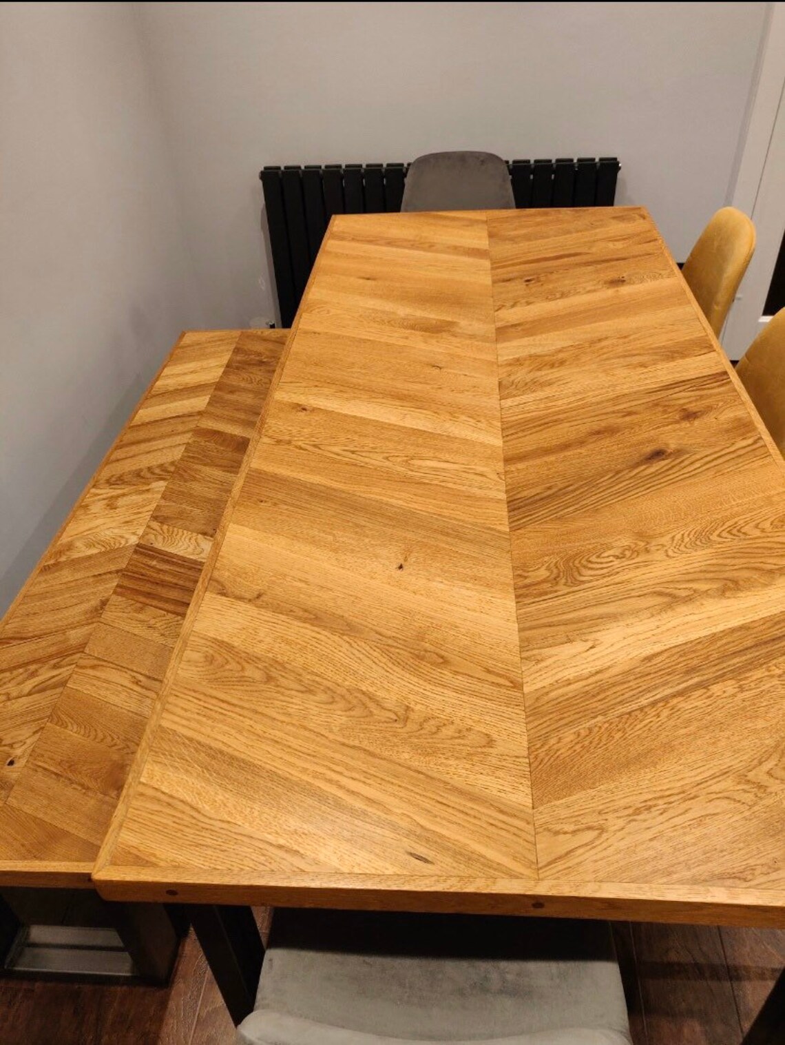 Parquet / Chevron Dining Table Solid Oak Made to Measure / | Etsy UK