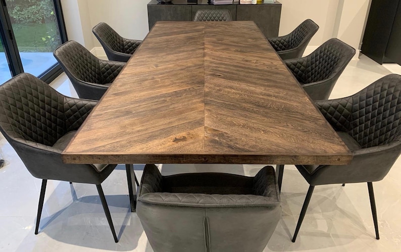 Chevron Dining Table - Solid Oak - Bespoke and Made to Measure. - Etsy UK