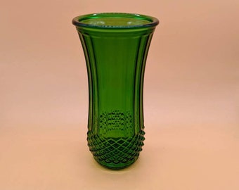 Vintage Emerald Green Glass Vase | Etsy