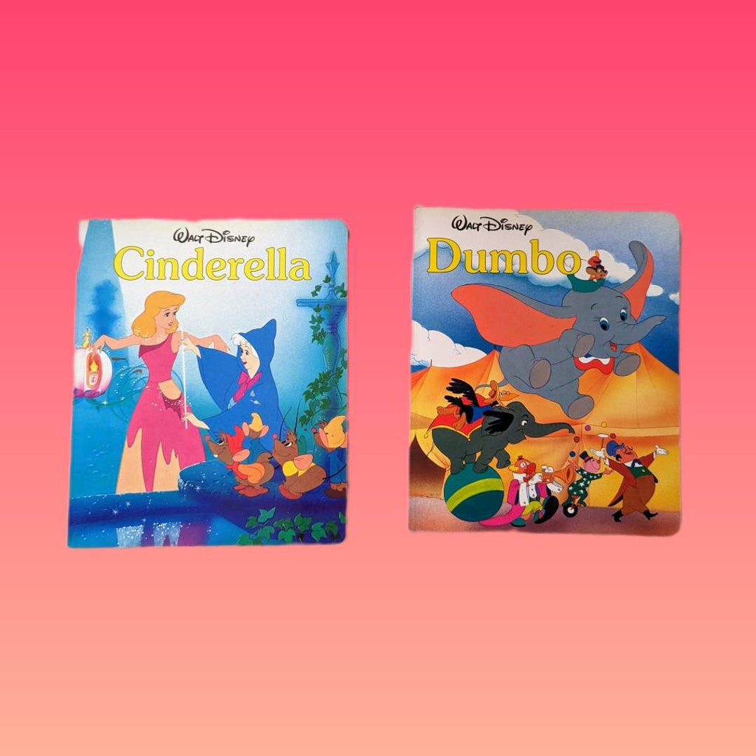 Vintage Disney Board Books Dumbo Cinderella - Etsy
