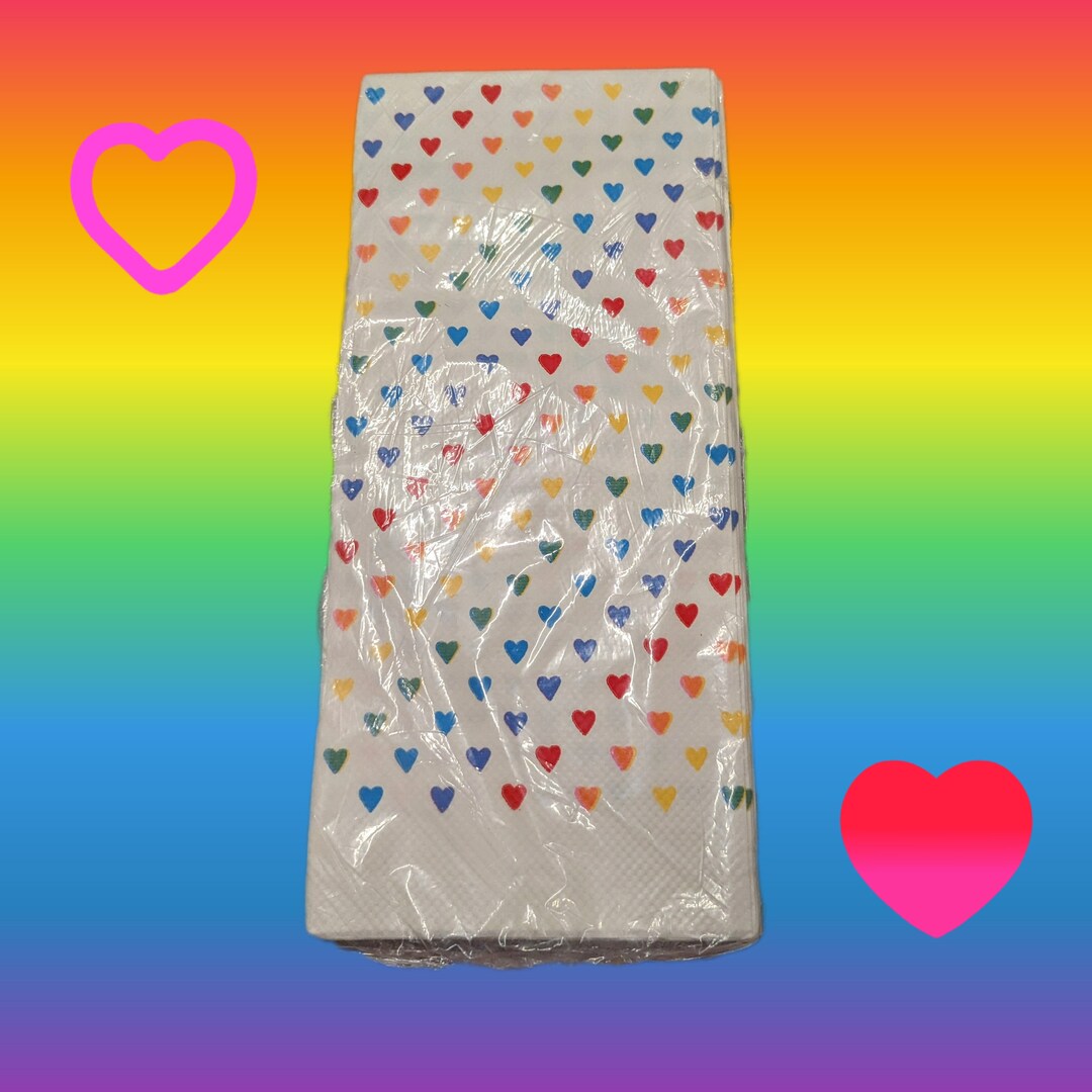 Vintage Rainbow Heart Paper Tablecloth Valentine Birthday - Etsy