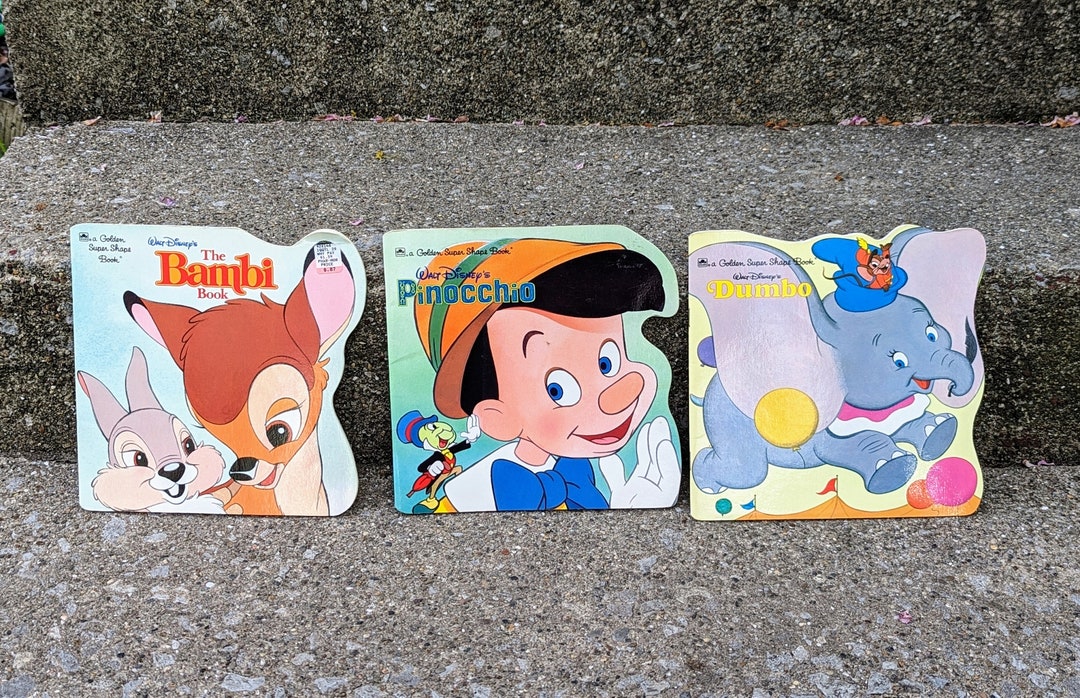 Vintage Disney Golden Shape Books Dumbo Bambi Pinocchio - Etsy