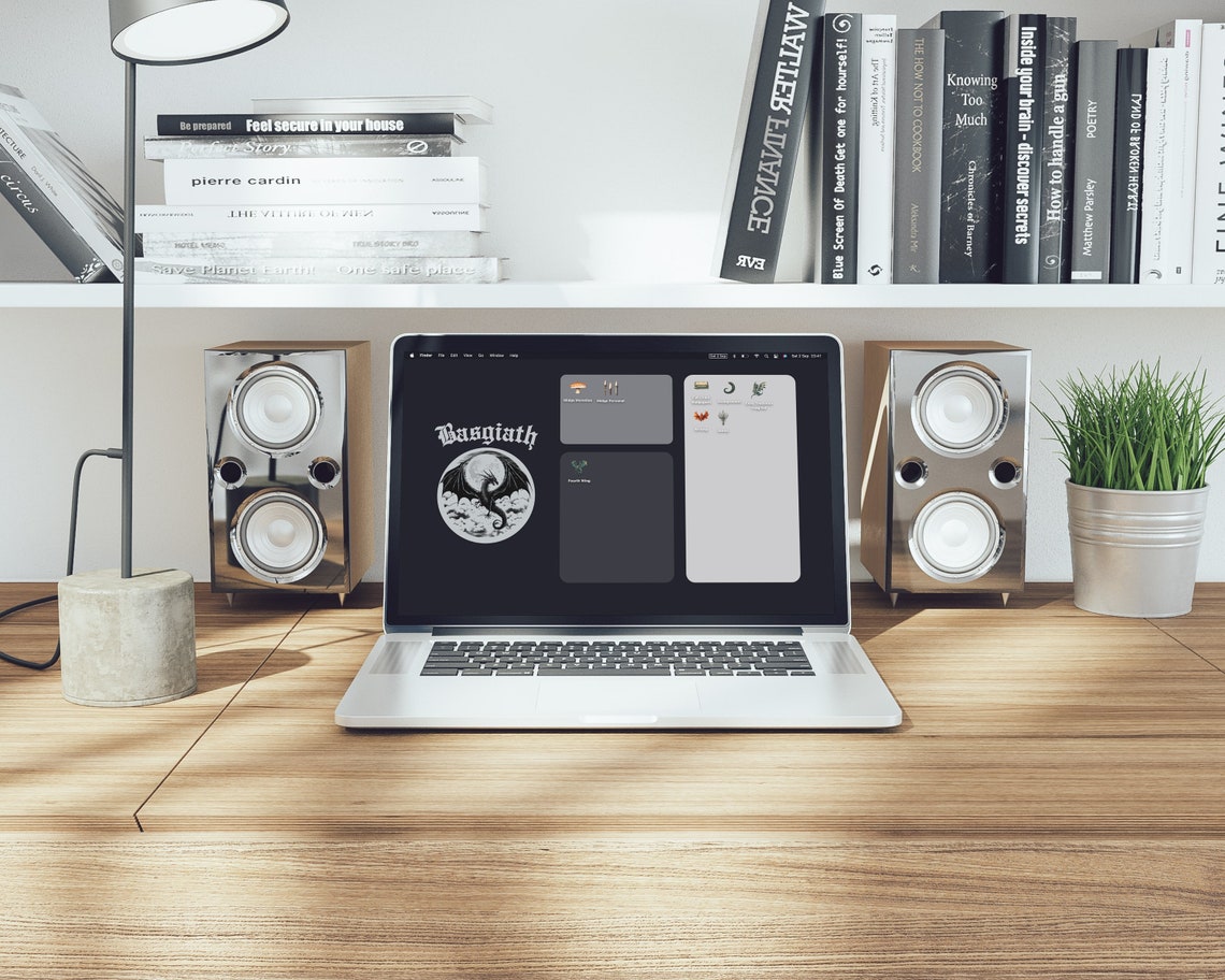 Fourth Wing Desktop Theme Computer Organizer Set || Wallpaper & Icons ...