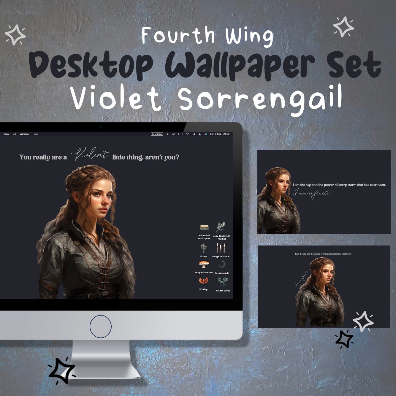 Violet Sorrengail Desktop Wallpaper Moody Fourth Wing Background ...