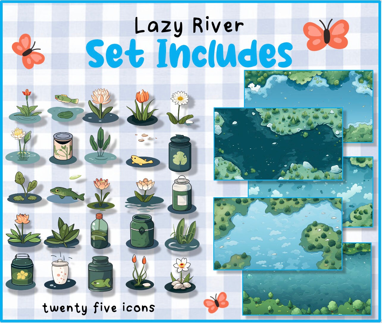 Lazy River Interactive Desktop Organizer Theme 5 Wallpapers & 25 Icons ...