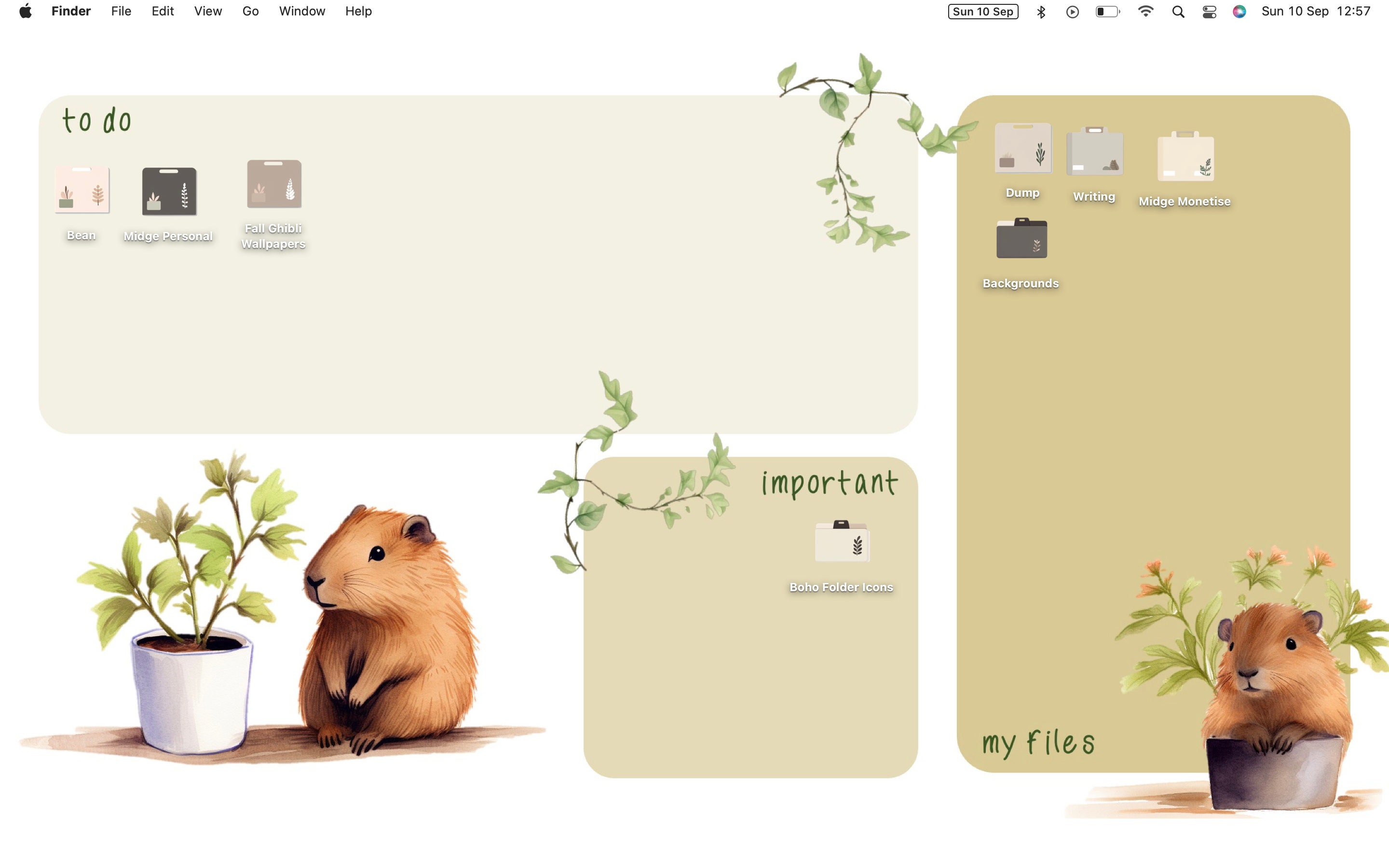 Neutral Folder Icon Set || 20 Folder Icons || Cozy, Cute, Botanical ...