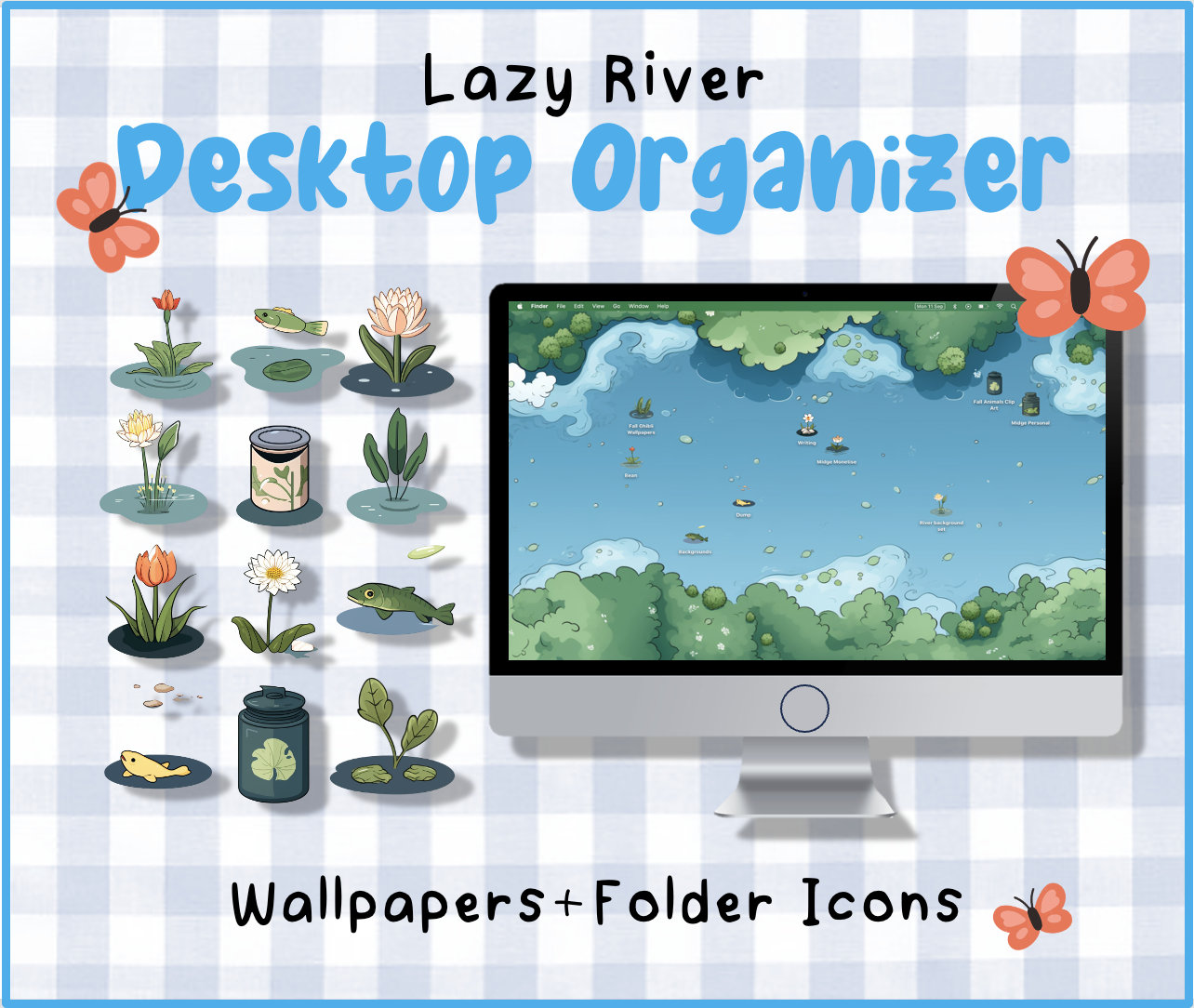 Lazy River Interactive Desktop Organizer Theme 5 Wallpapers & 25 Icons ...