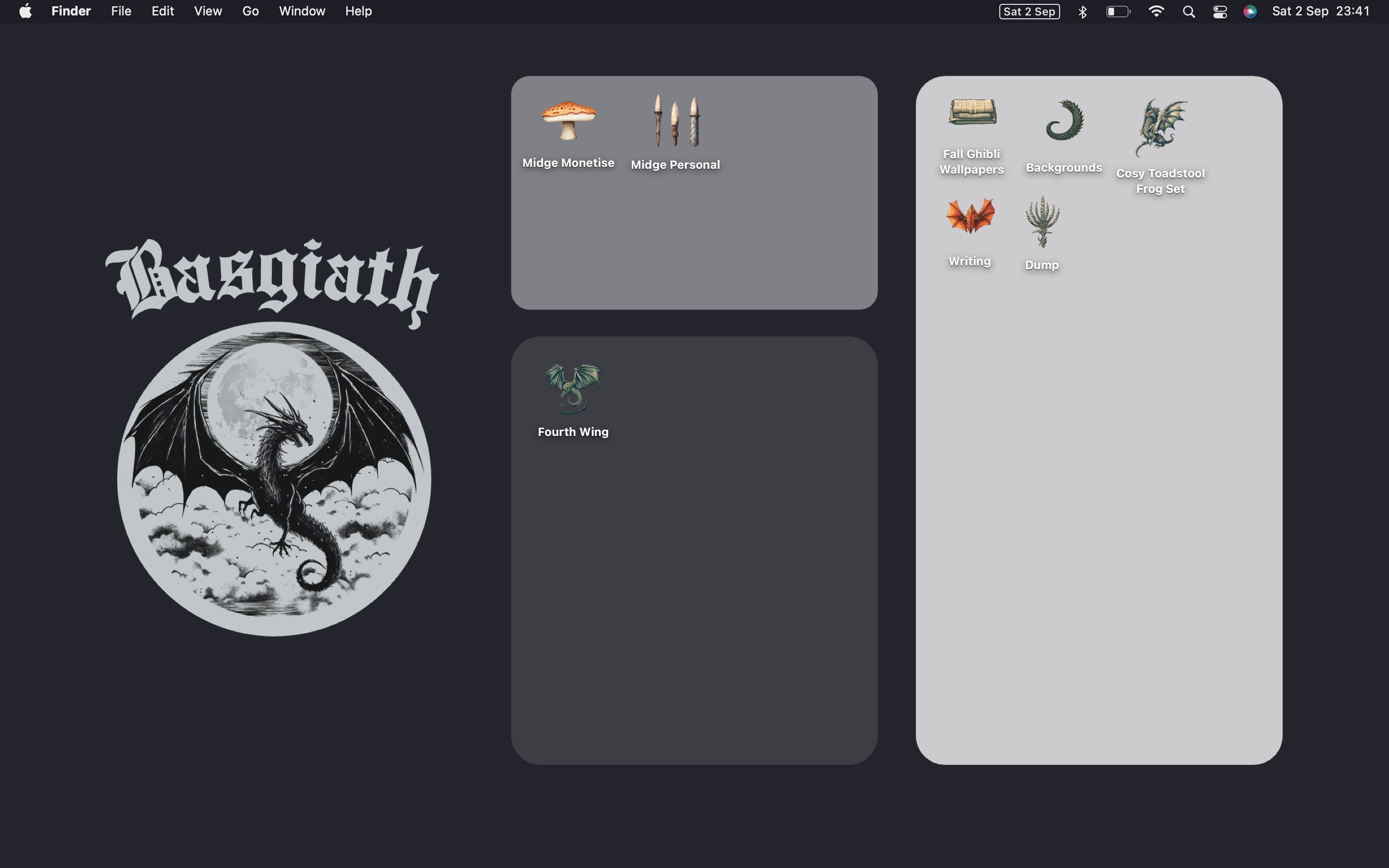 Fourth Wing Desktop Theme Computer Organizer Set || Wallpaper & Icons ...