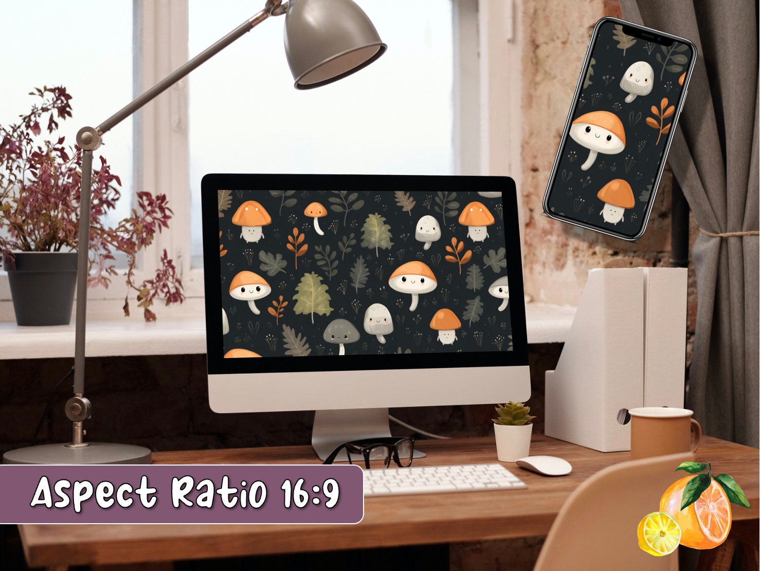 Cute Toadstools Desktop Wallpaper Pattern || Cosy, Autumn Mushrooms ...